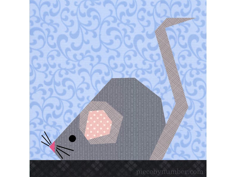 Mouse Quilt Block Pattern, Paper Piecing (FPP), 6 and 12 Inch ...