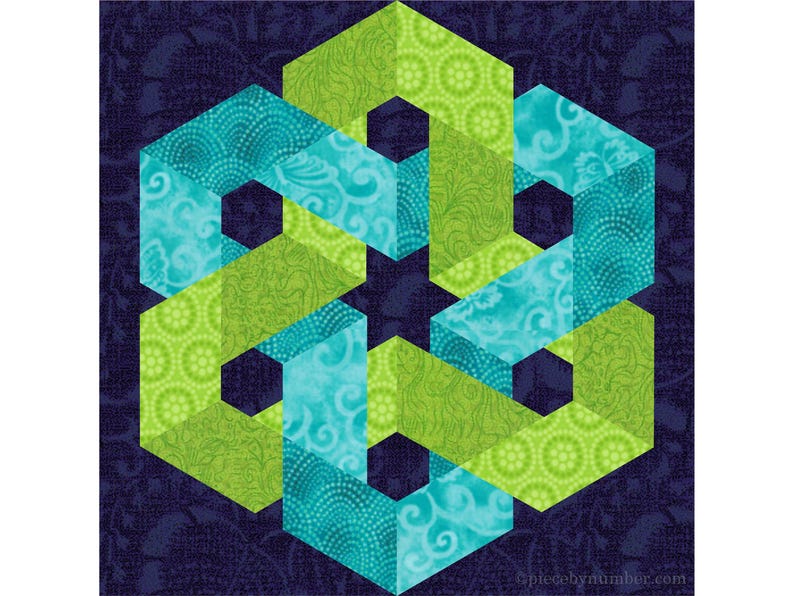 Hexagonia Paper Pieced Quilt Block Pattern, PDF Download, 12 Inch ...