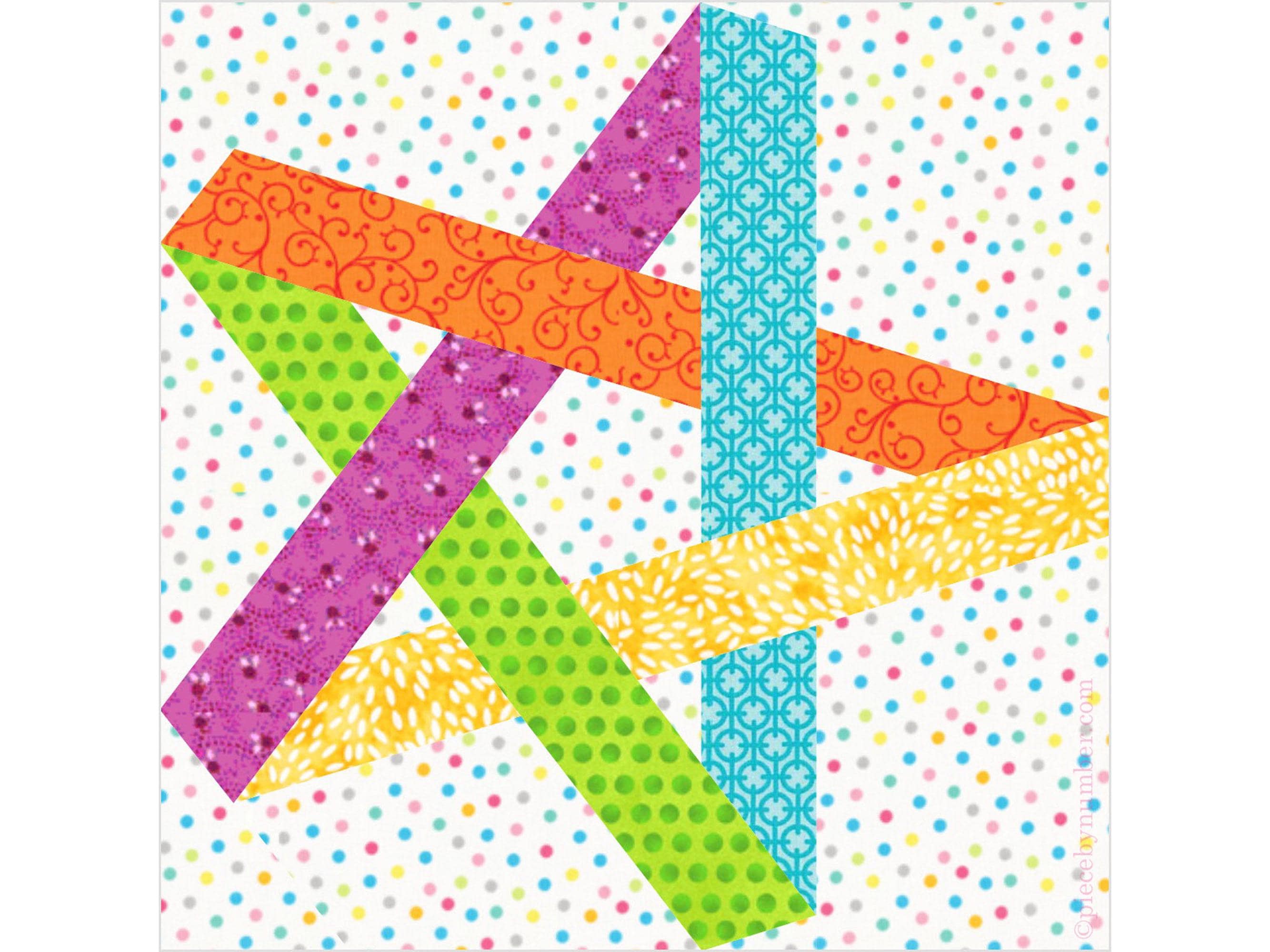 Pentagram Star, Quilt Block Pattern for Paper Piecing, PDF Download, 12 ...