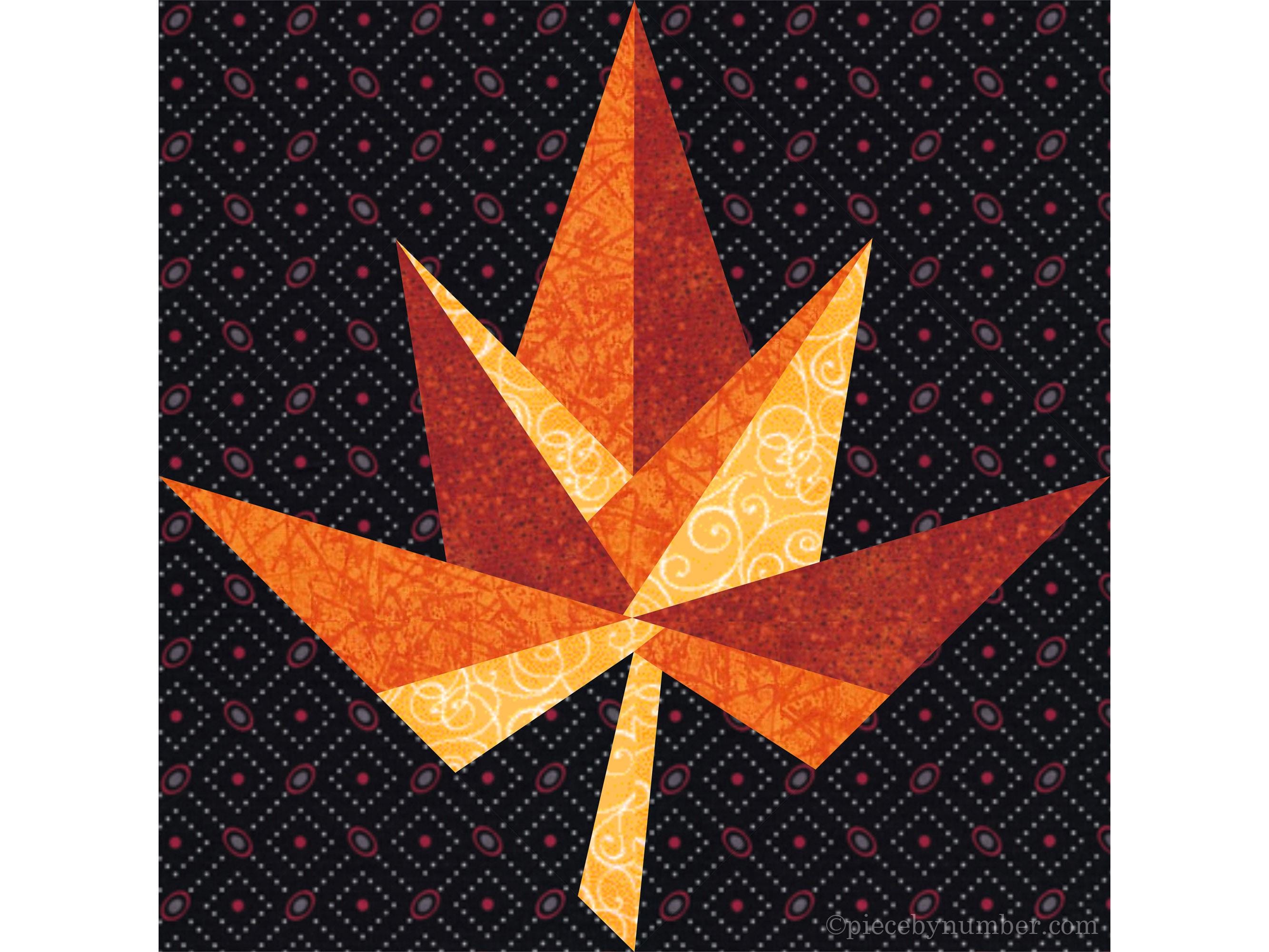 Maple Leaf Quilt Block Pattern: Paper Piecing, 6 & 12 Inch, Resizable ...