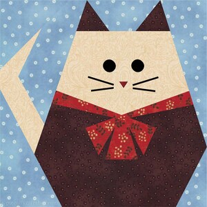 Fat Cat Quilt Block Pattern, Foundation Paper Piecing, 6 & 12 Inch ...