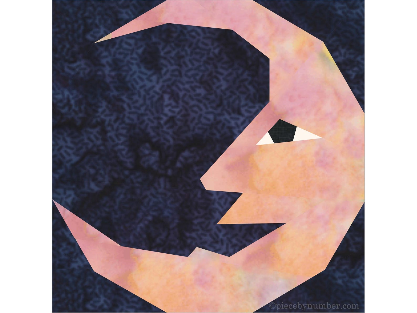Laughing Crescent Moon Quilt Block Pattern, Paper Piecing, 6 & 12 Inch ...