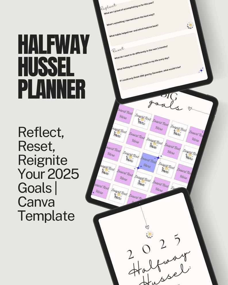 Mid-year 2025 Planner | Canva Template for Reflection & Goal Reset ...