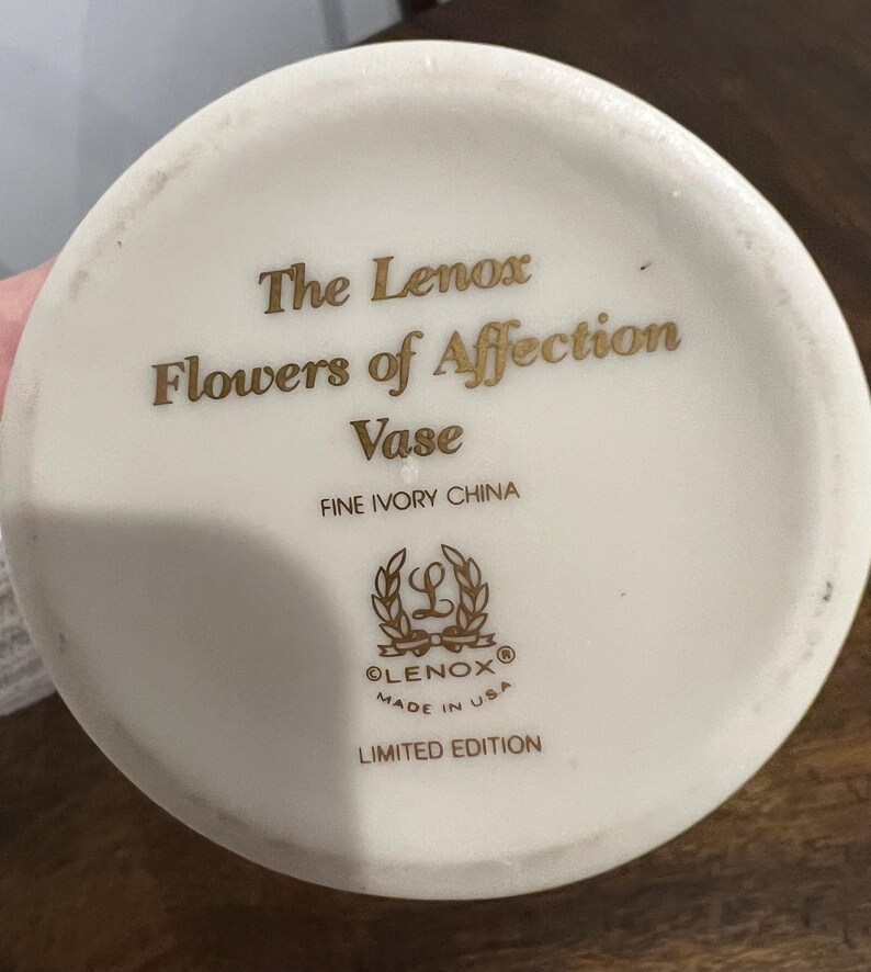Lenox “flowers of Affection” Vase – Limited Edition Porcelain With 24K ...