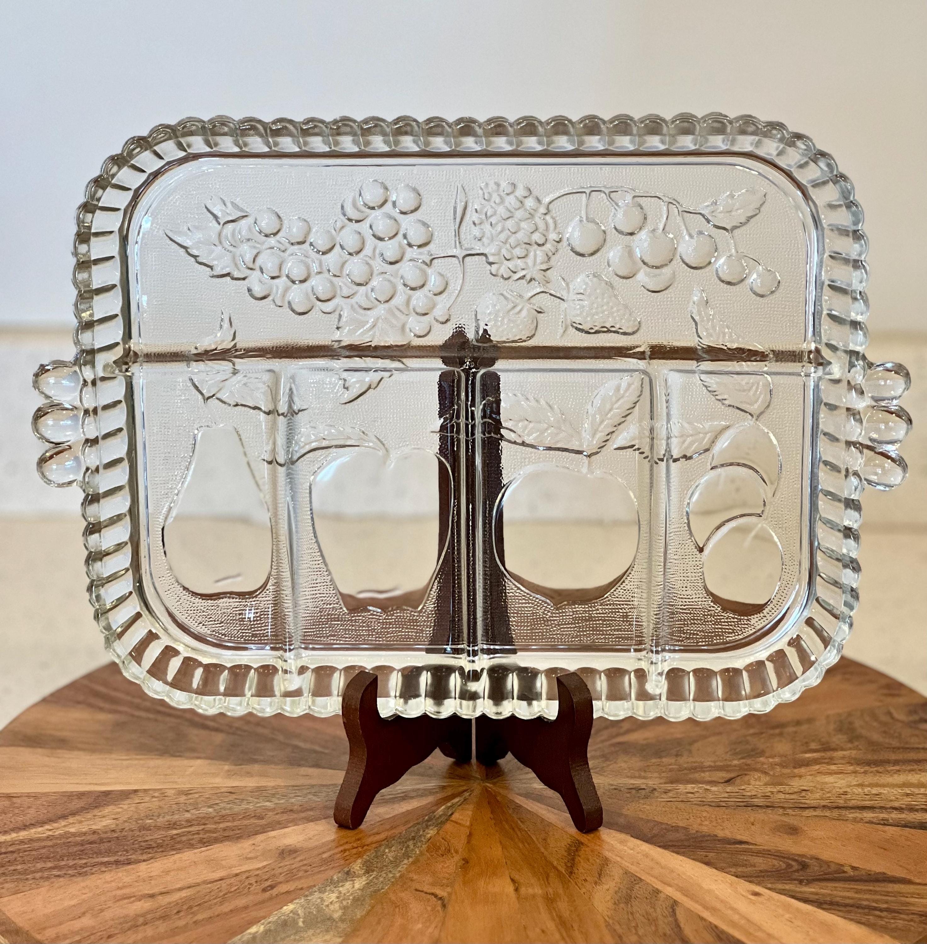 Vintage Indiana Glass Clear 5-part Relish Tray With Fruit Design - Etsy