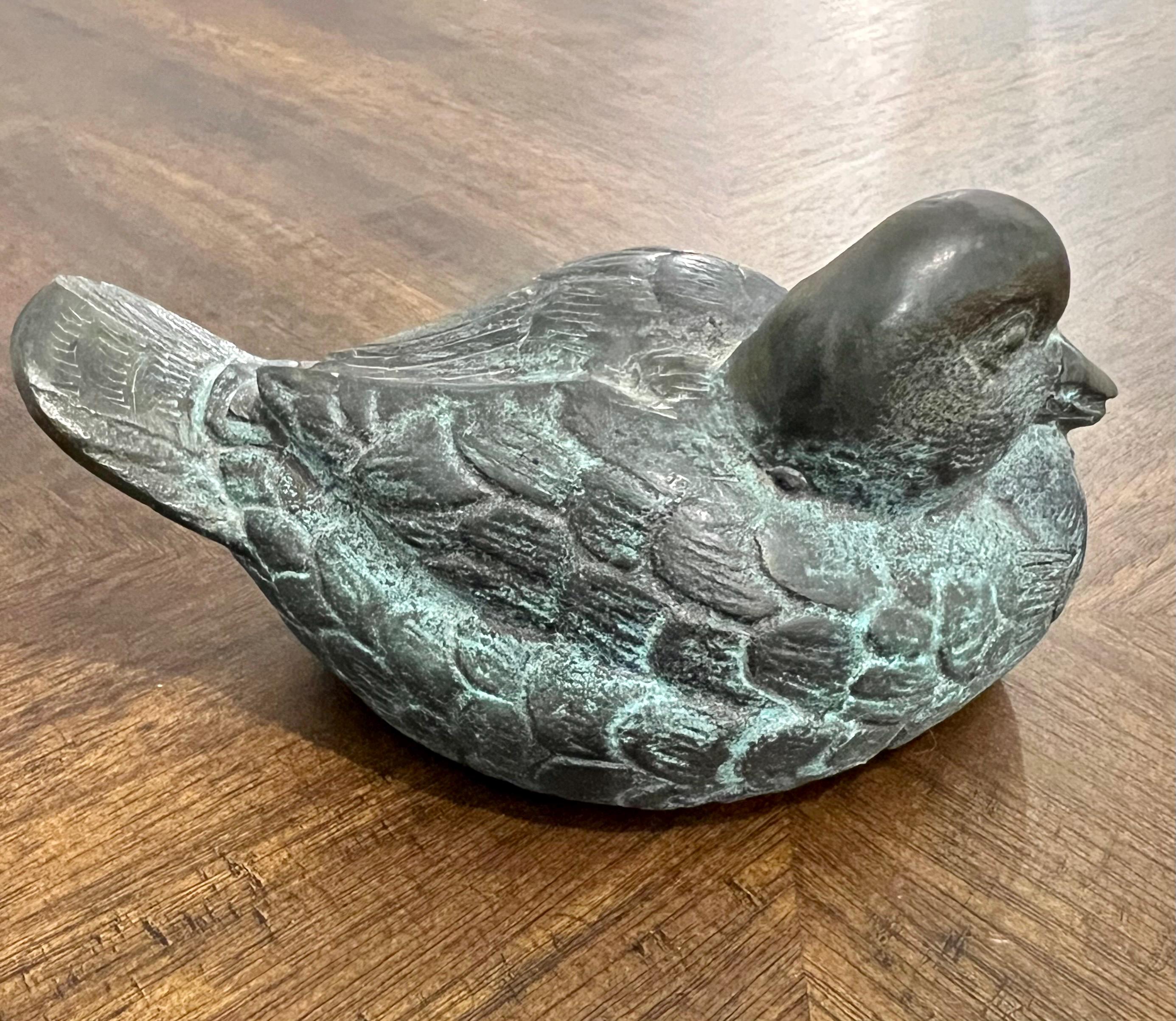 Vintage Green Heavy Cast Metal Duck Statue Figure - Etsy