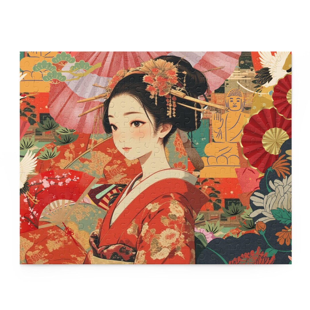 Japanese Geisha Puzzle - 120, 252, 500-piece | Unique Gift, Home Decor ...