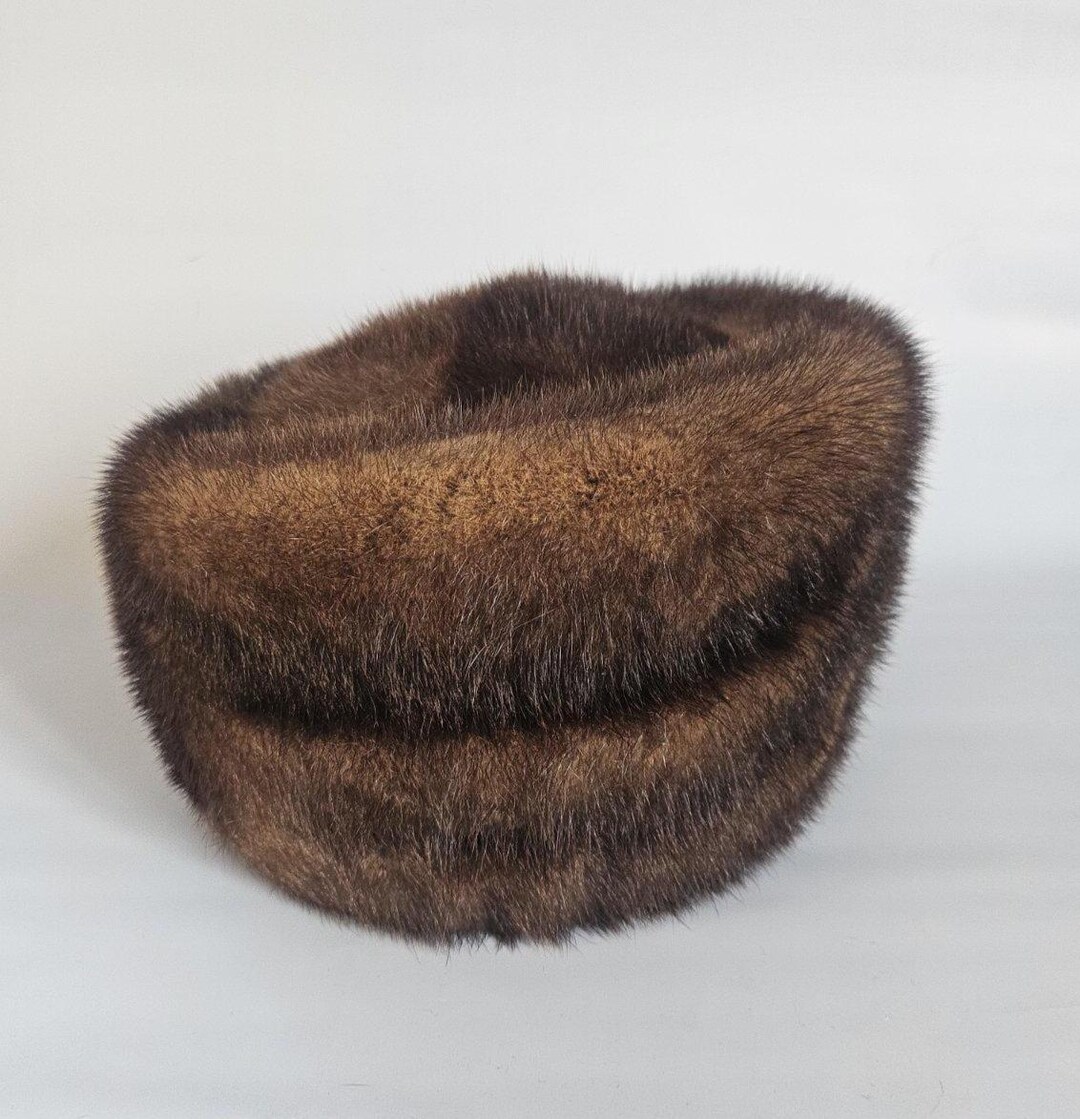 Vintage Winter Natural Mink Hat for Women, Kubanka, Size 56-57, S-M, 7 ...