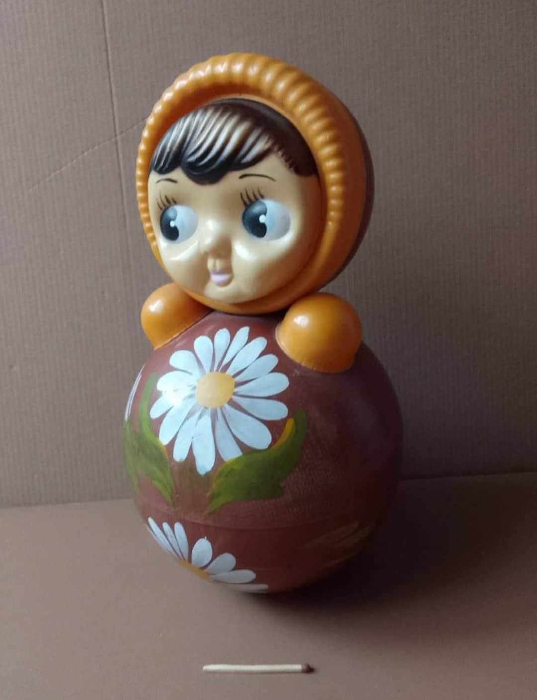 Vintage USSR Roly Poly Doll/soviet Nevalyashka Toy/musical Retro Baby ...