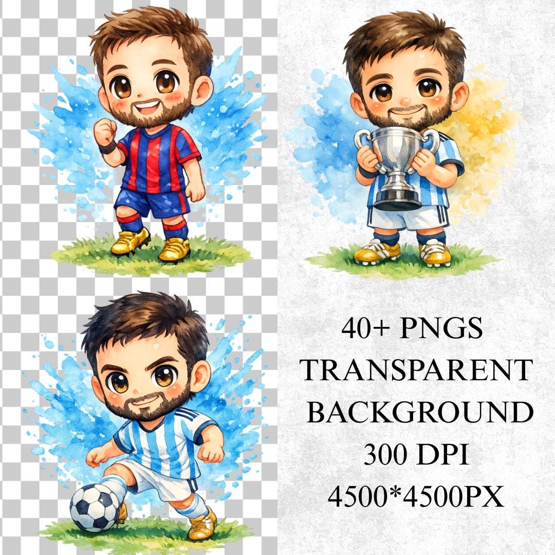 Chibi Football Star PNG, Cute Soccer Player Art, World Cup Champion ...