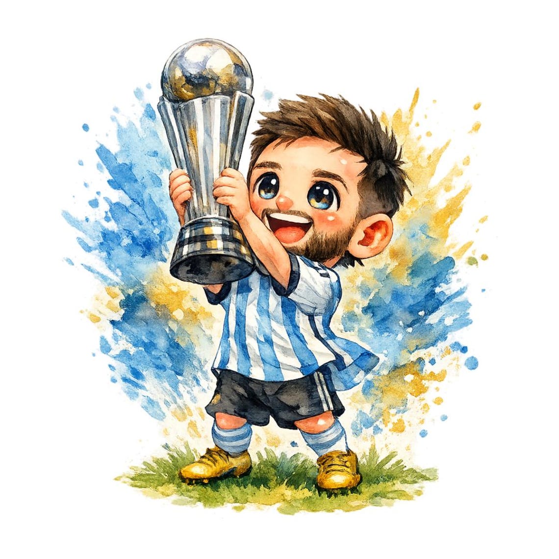 Chibi Football Star PNG, Cute Soccer Player Art, World Cup Champion ...