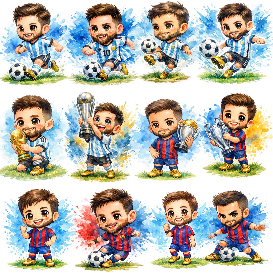 Chibi Football Star PNG, Cute Soccer Player Art, World Cup Champion ...