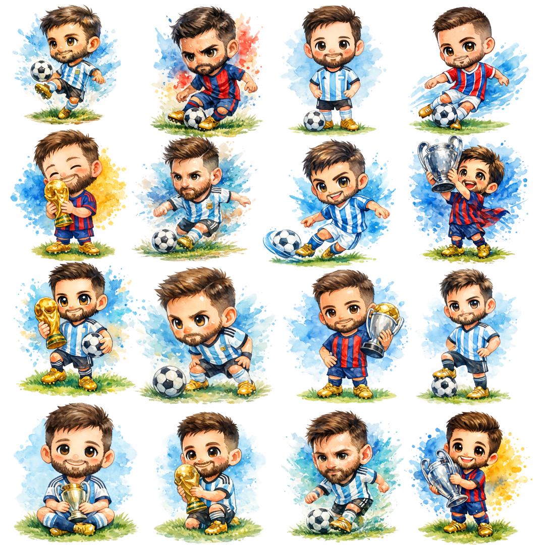 Chibi Football Star PNG, Cute Soccer Player Art, World Cup Champion ...