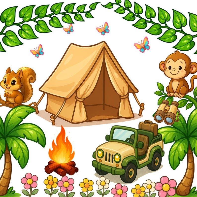 Safari Animals PNG Bundle Jungle Clipart, Baby Wildlife Graphics ...