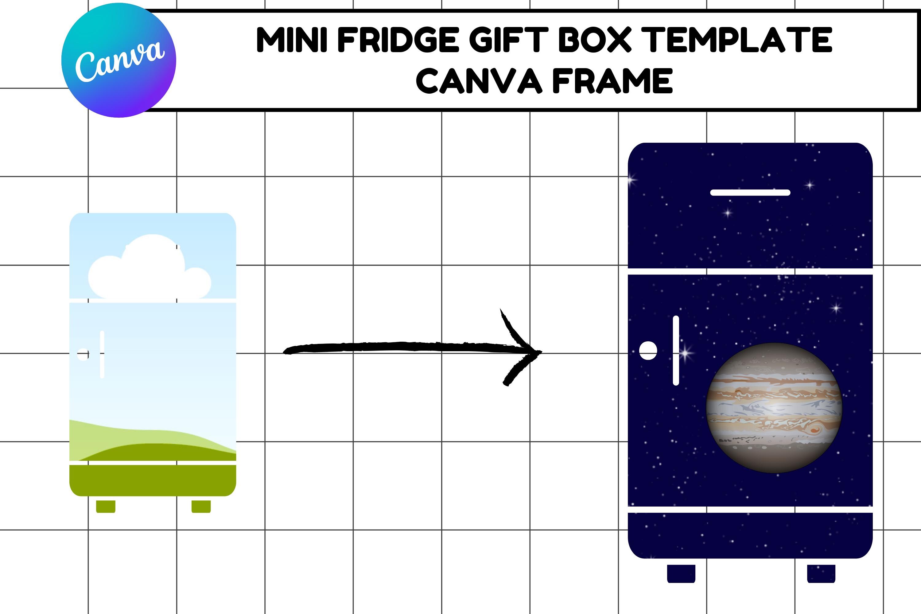 Mini Fridge Gift Box Template: Canva Frame, Foam Board Craft - Etsy