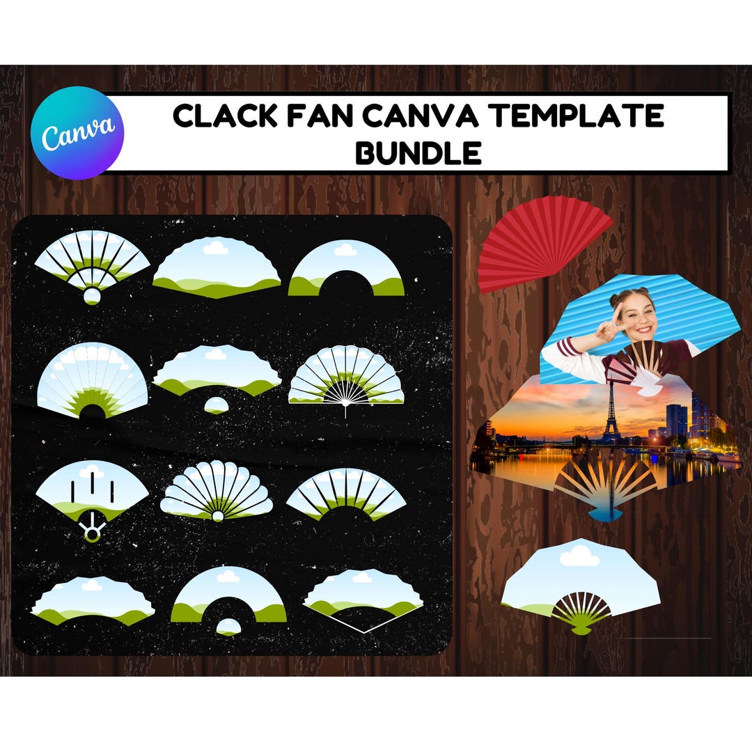 Editable Clack Fan Canva Template: DIY Wedding & Event Favors - Etsy