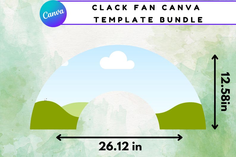 Editable Clack Fan Template | Sublimation Hand Fan, DIY Canva Design ...