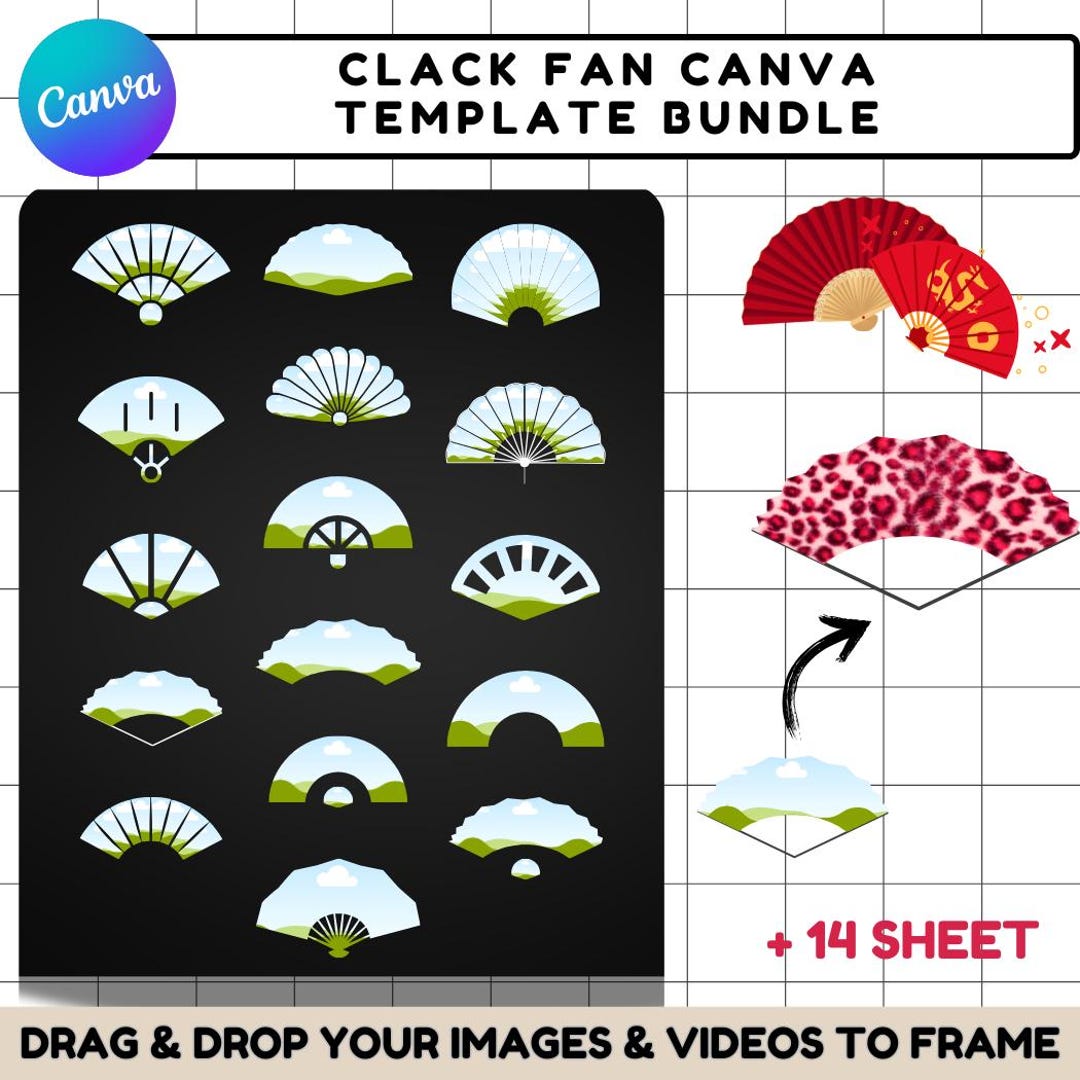 Clack Fan Template: Editable Canva Sublimation Fans - Etsy