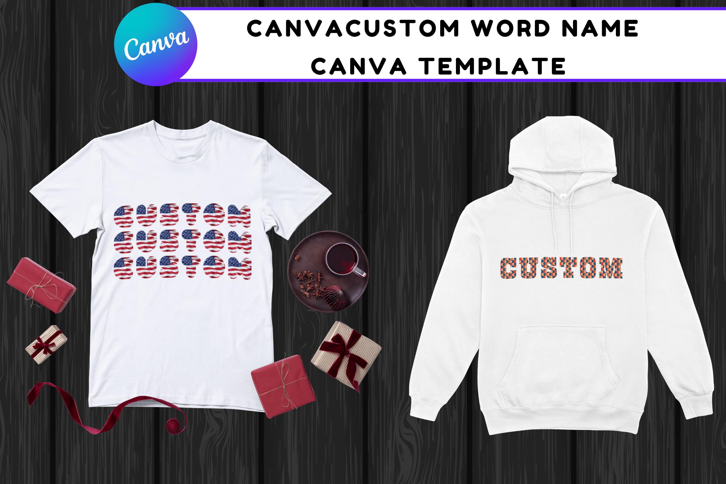 Custom Word Name Canva Frame Template: Editable Sublimation Design ...