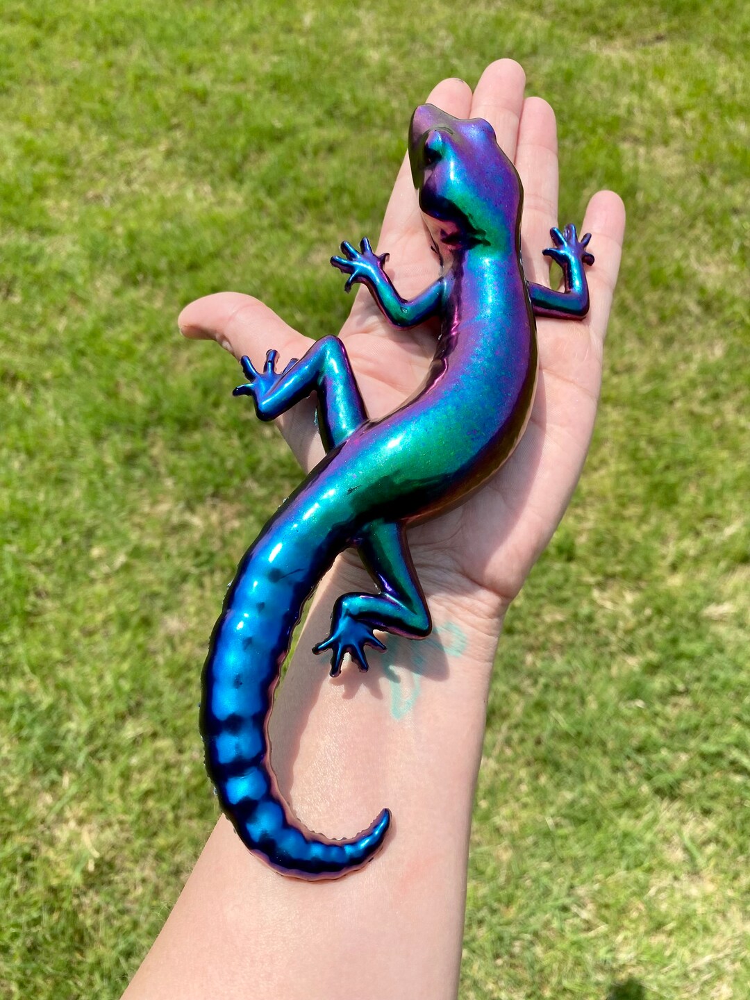 Blue Tailed Color Shifting Resin Lizard/collectible Gecko - Etsy