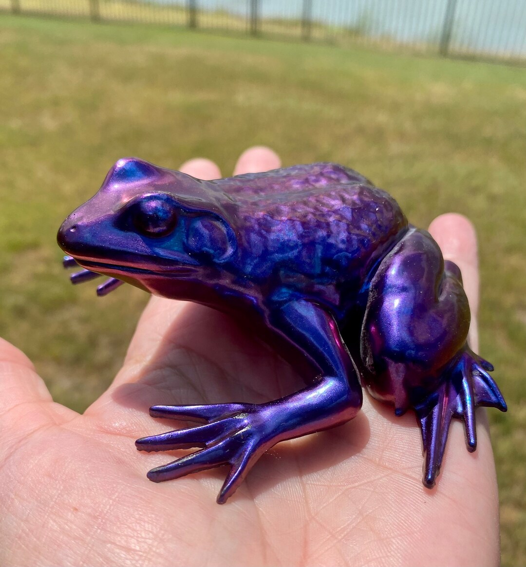 Chrome Color Shifting Resin Frog Figurine/unique Gift/ Toad Statue ...