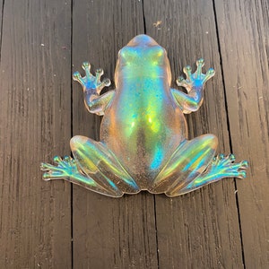 Clear Iridescent Resin Frog Figurine/cottagecore Toad Statue/frog Lover ...