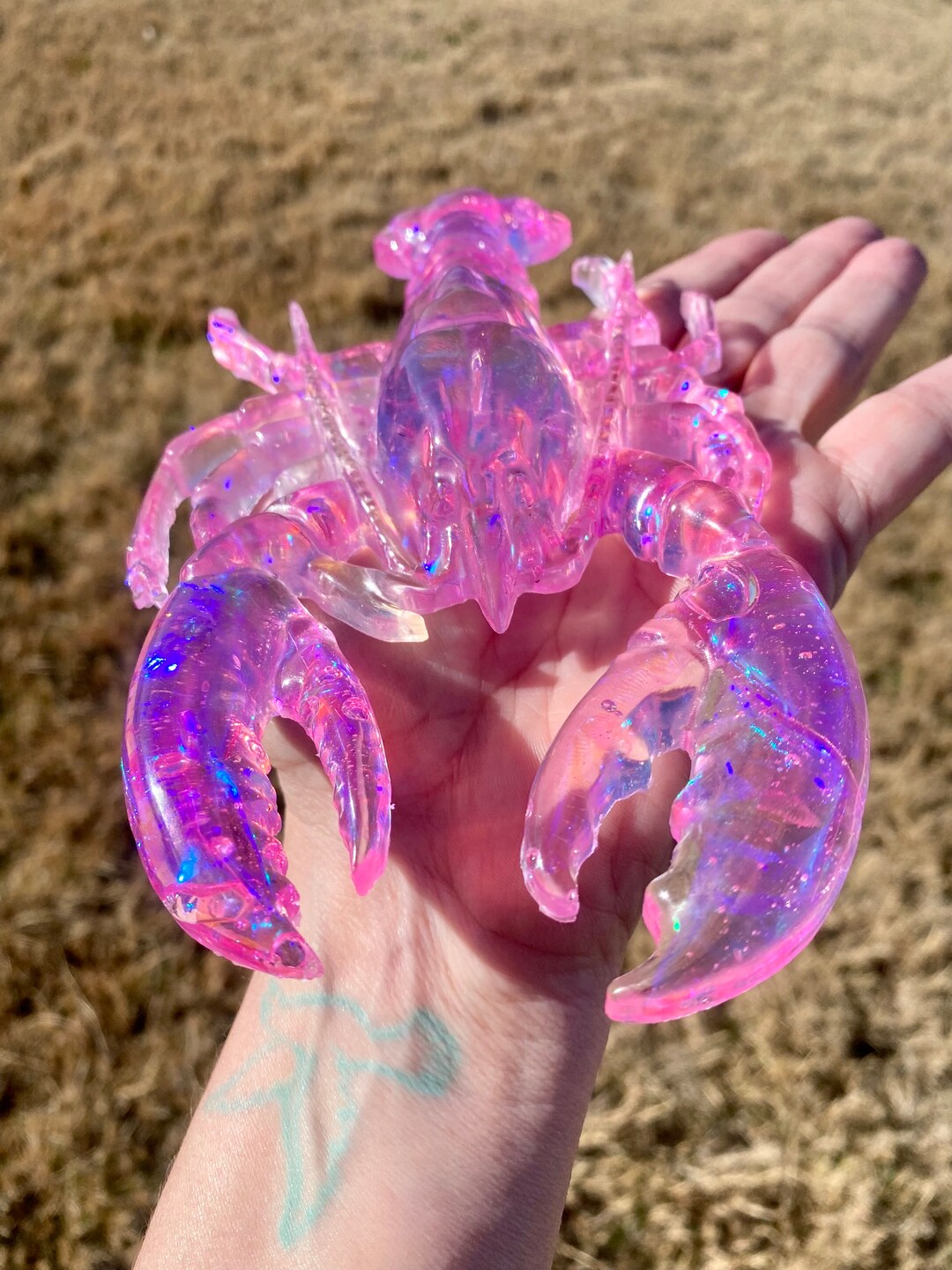 Pink Iridescent Resin Lobster Figurine/kitschy Gift/maximalist ...