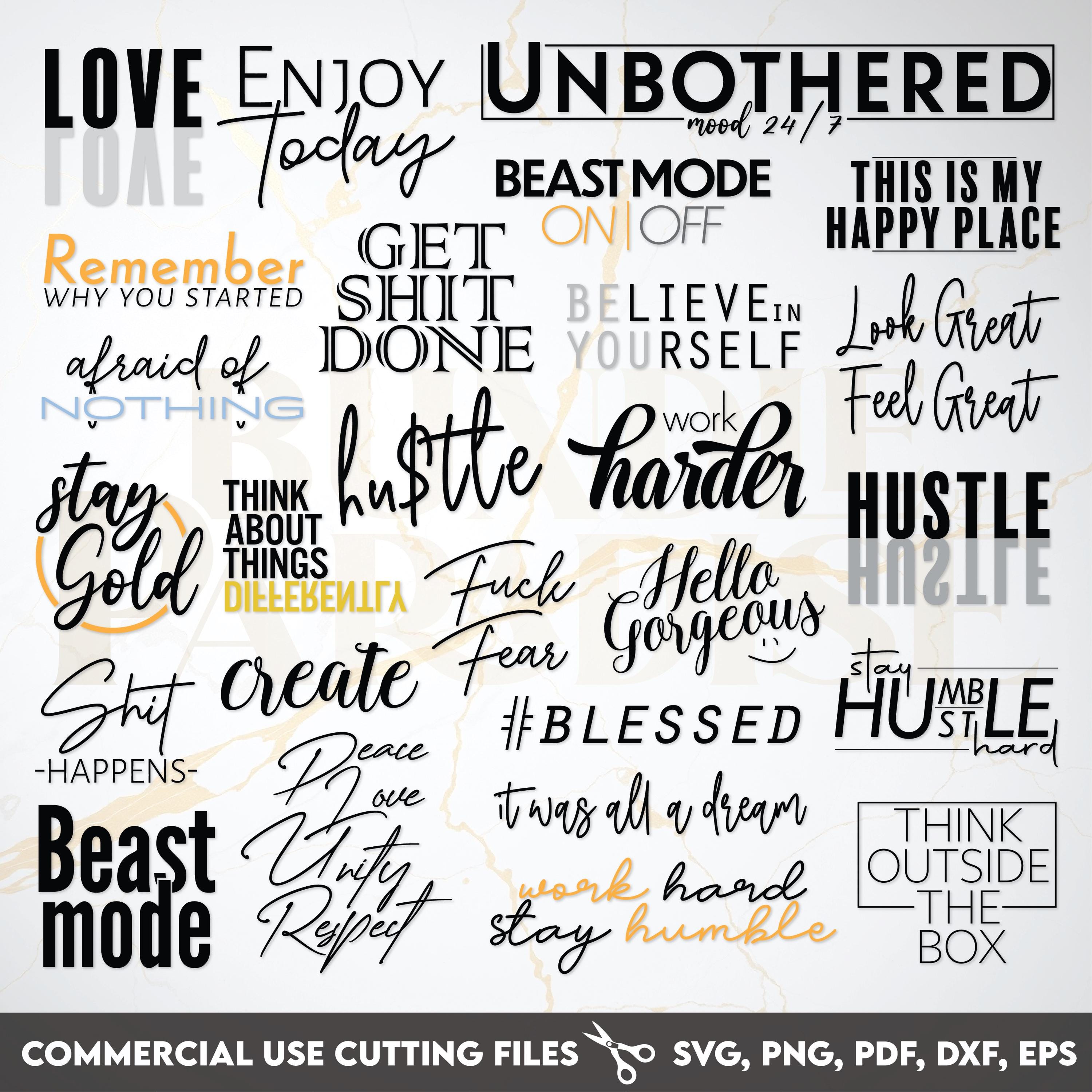 51 Inspirational Sayings SVG PNG Bundle | Motivational Quotes SVG ...