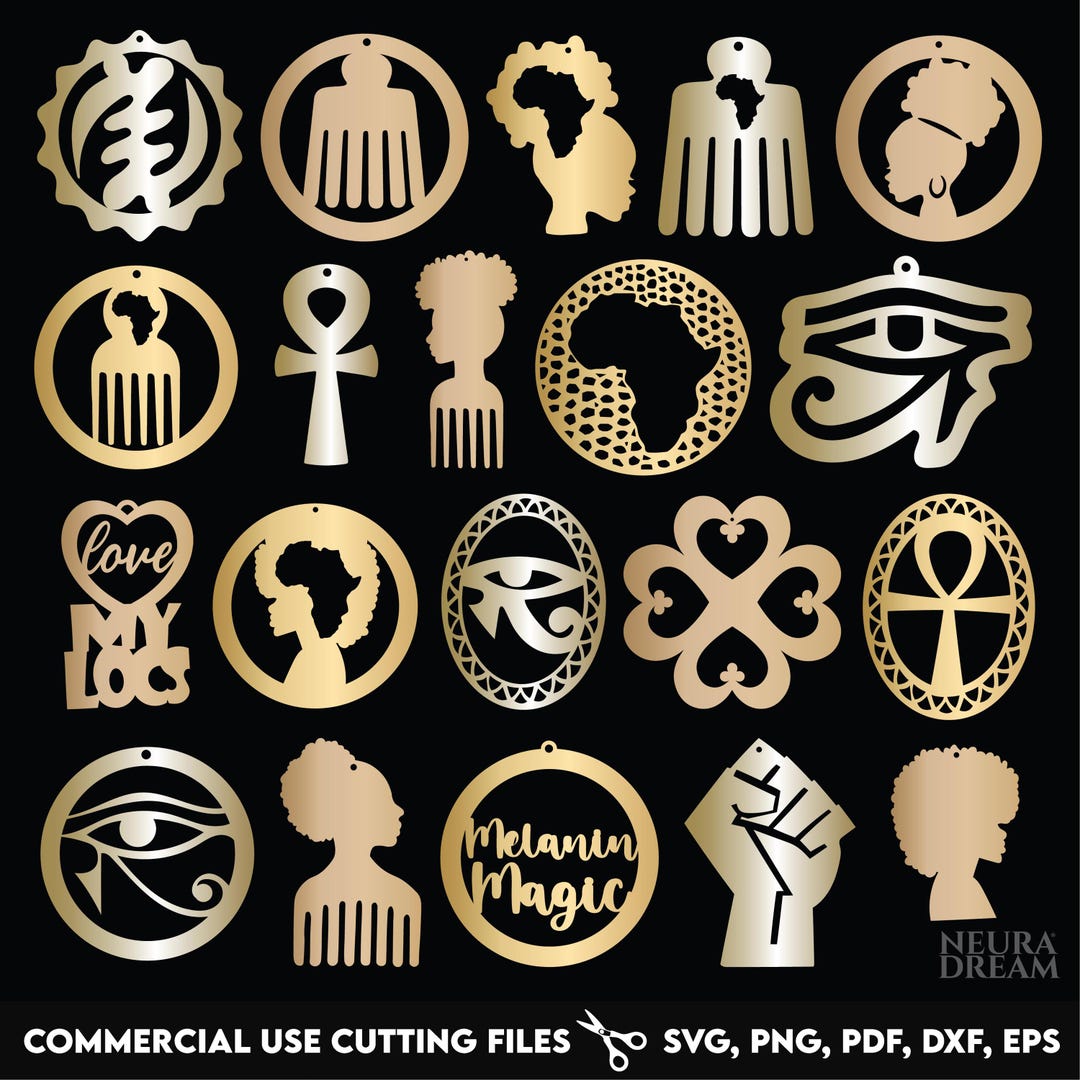 20 Earrings Bundle SVG, Afro Comb Svg, Afro Pick Svg, Afro Svg ...