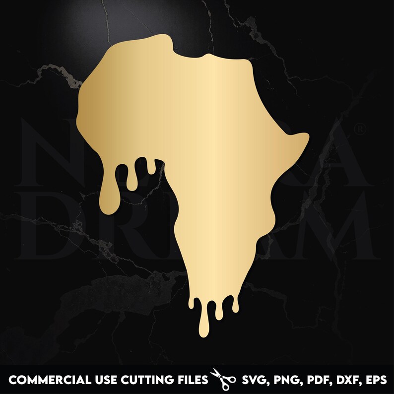 Africa Map Dripping SVG, African Continent PNG, Drip Africa Outline ...