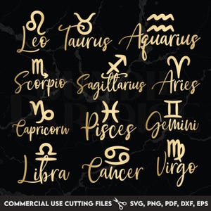 12 Zodiac Signs Bundle SVG Files | Zodiac Design Bundle | Astrology ...