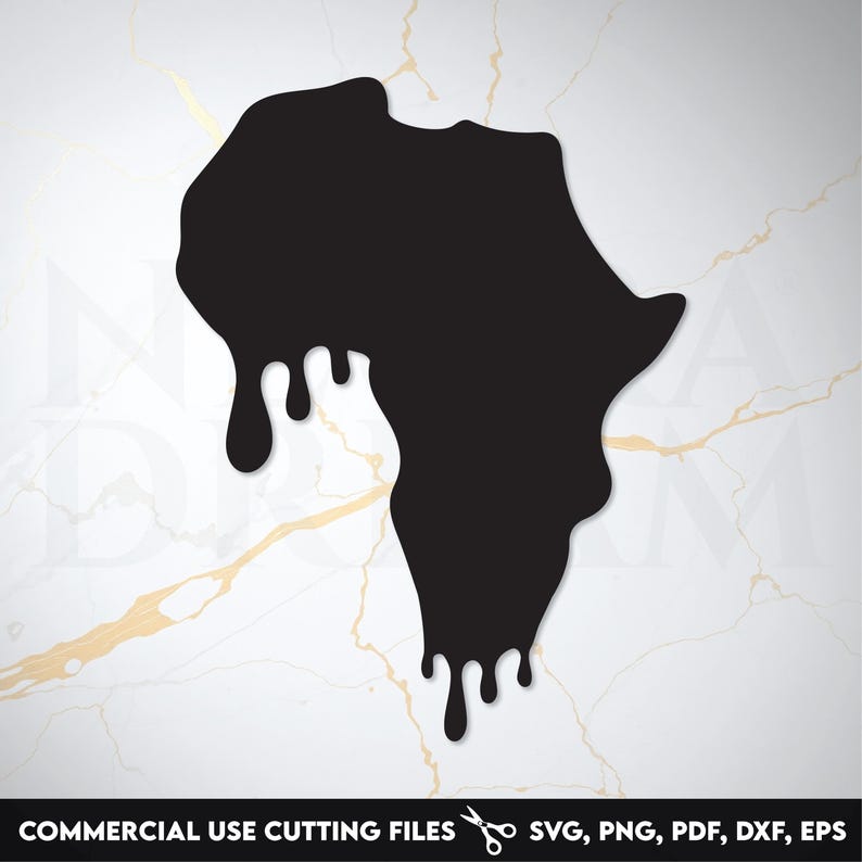 Africa Map Dripping SVG, African Continent PNG, Drip Africa Outline ...