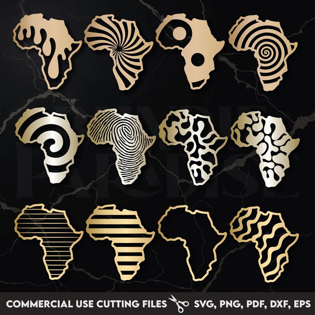 12 Africa Bundle SVG PNG, African Art Digital Download, Black History ...
