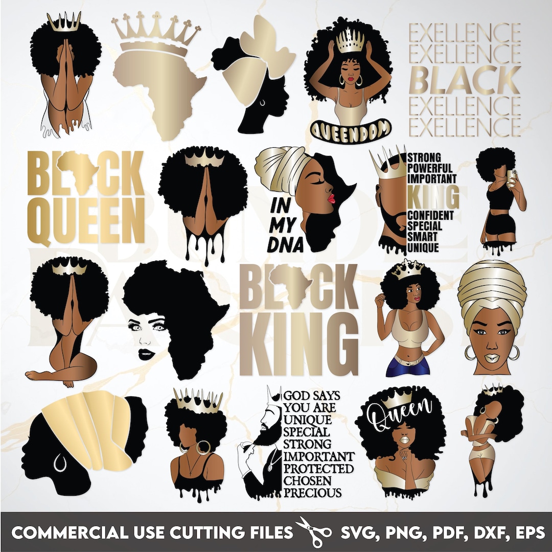20 Afro Designs Bundle - Black Culture SVG - African American Clipart ...