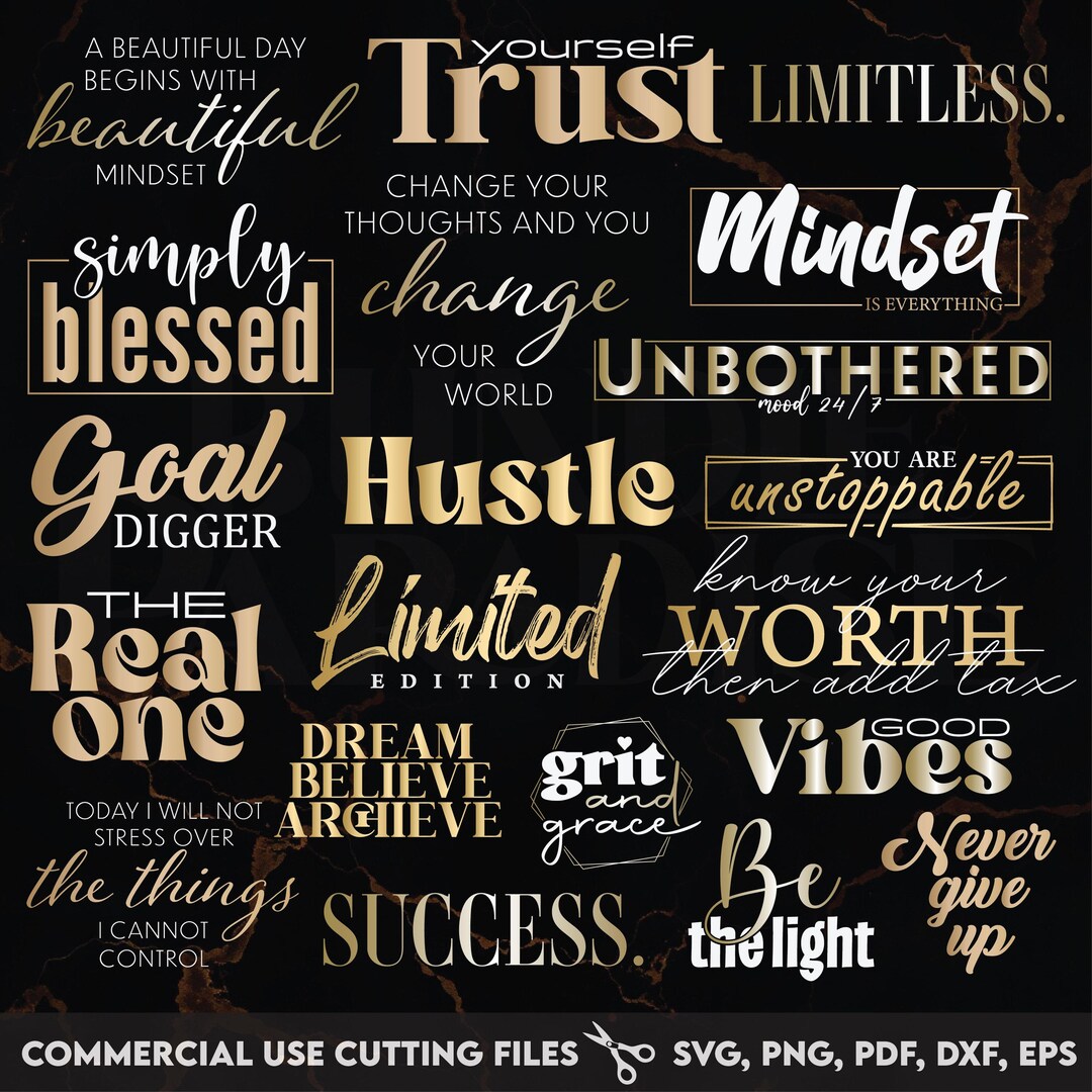 20 Inspirational Quotes SVG Bundle, Motivational SVG Cut Files ...