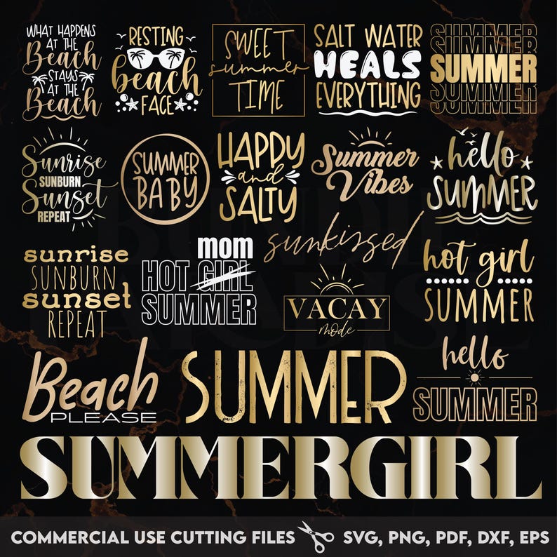 19 Summer Beach Vibes SVG Bundle - Vacation Quotes - Tropical Sun Beach ...