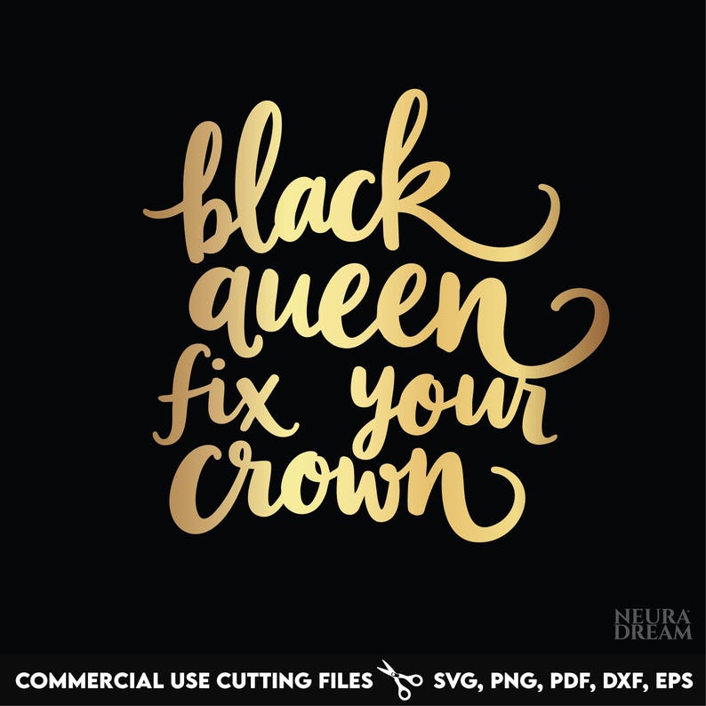 Black Queen Fix Your Crown SVG | African American Woman Digital File ...