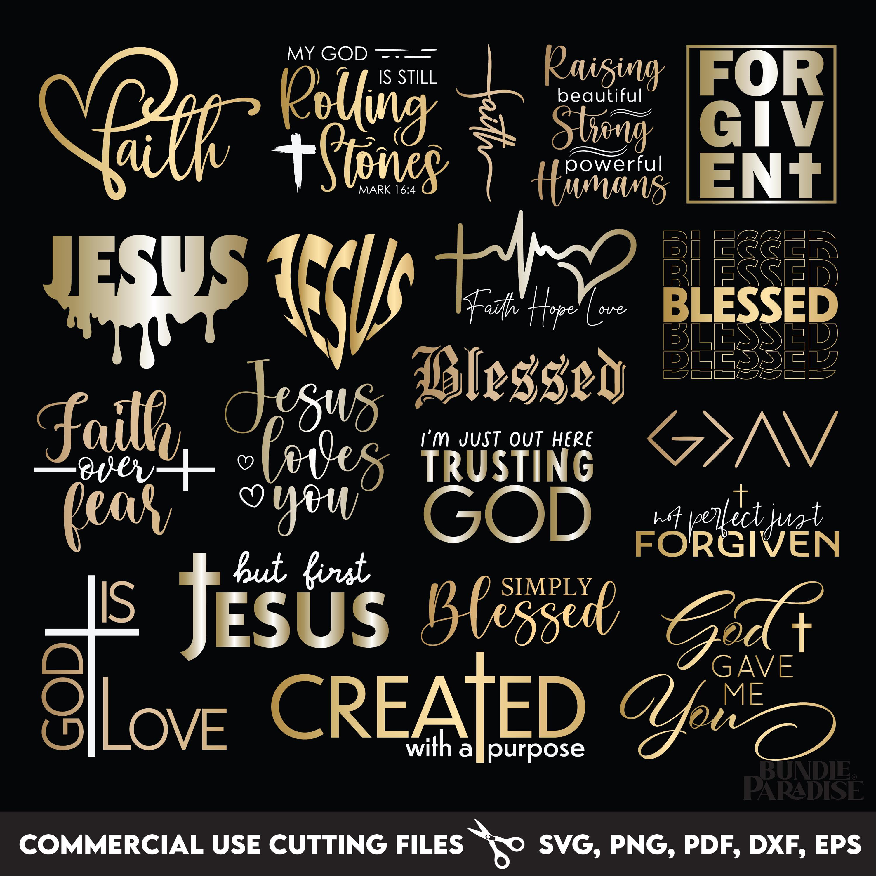 20 Religious SVG Bundle, Christian Faith Cut Files, Bible Verse SVG ...