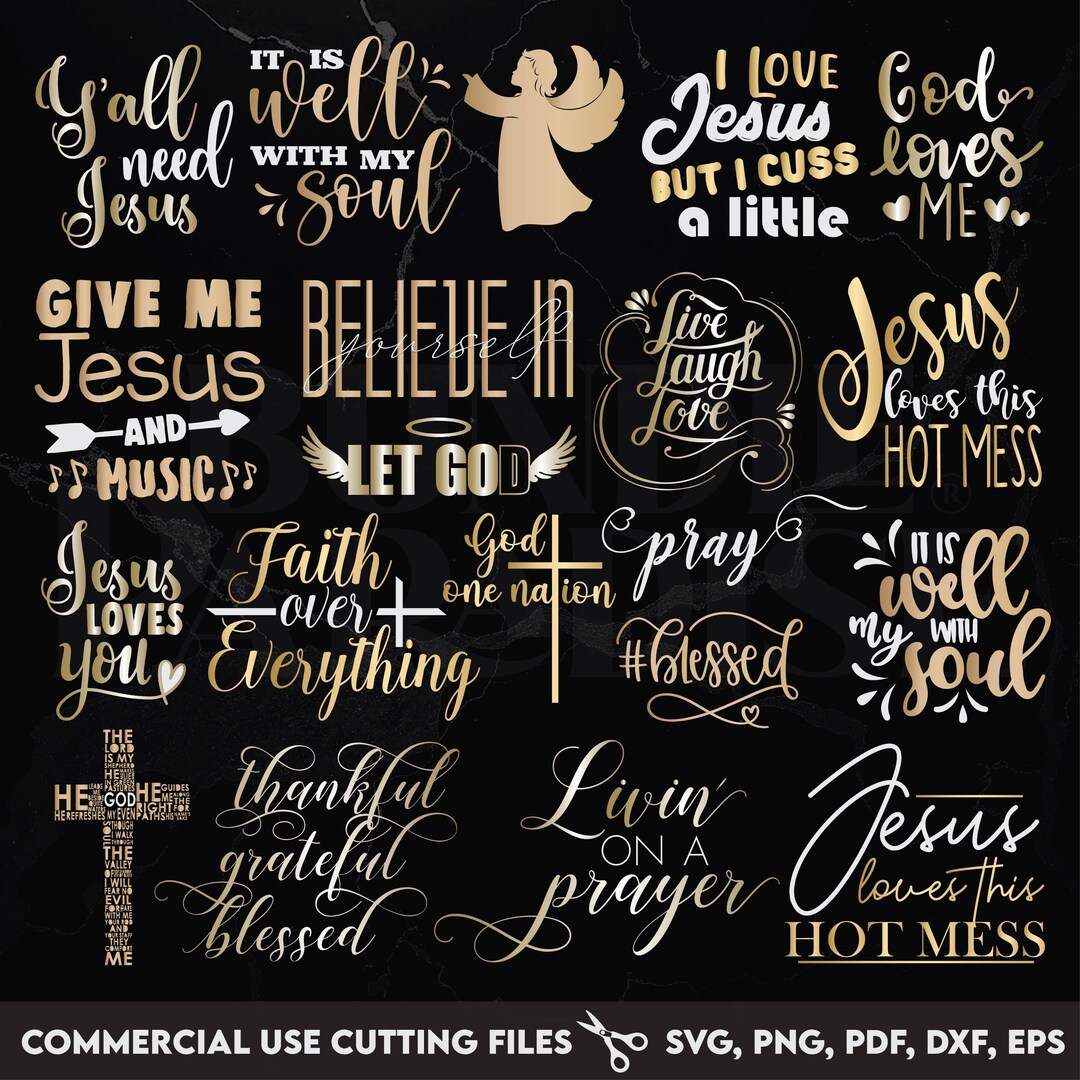 20 Religious SVG Bundle, Christian Faith Cut Files, Bible Verse SVG ...
