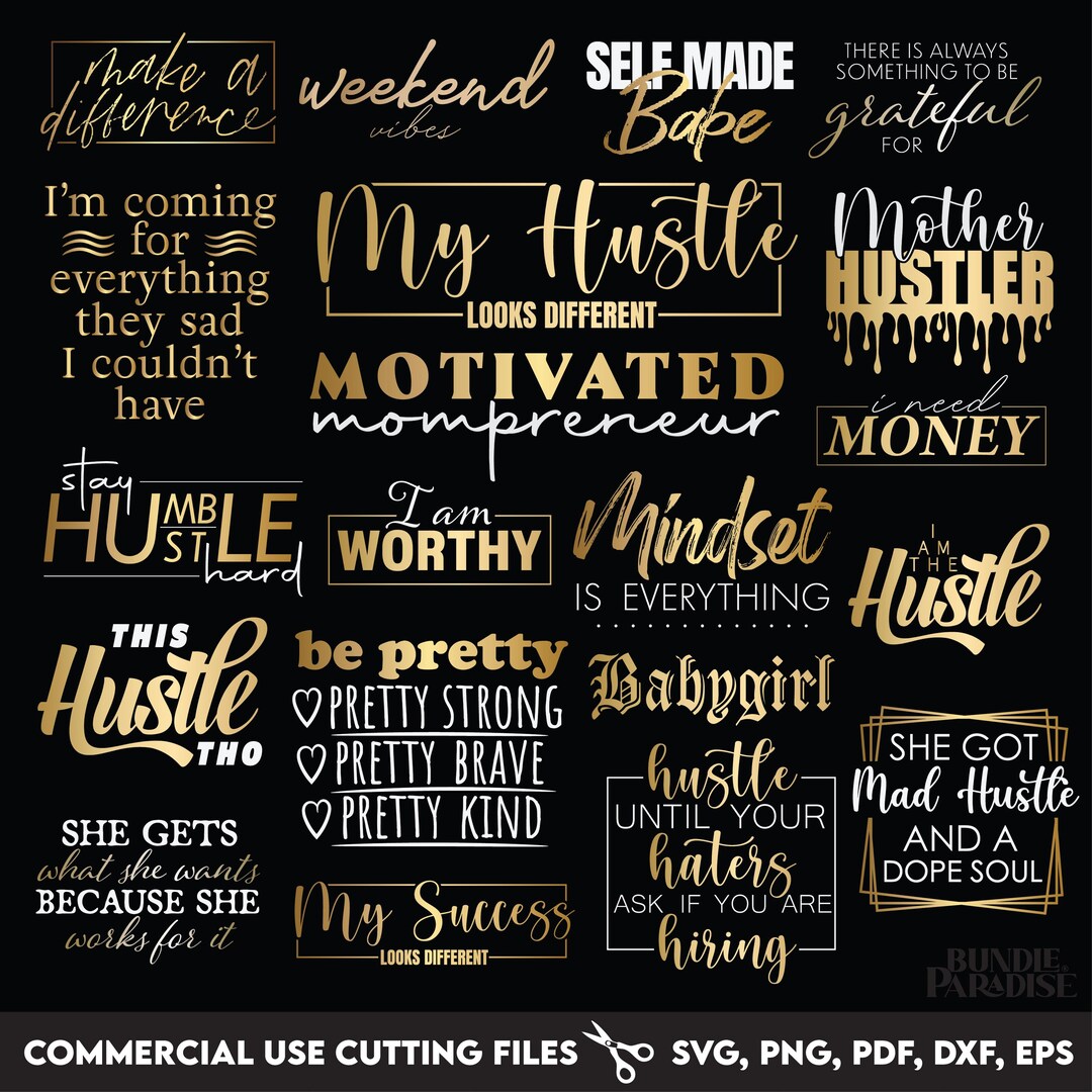 20 Inspirational Quotes SVG Bundle - Motivational Quote Cut Files for ...