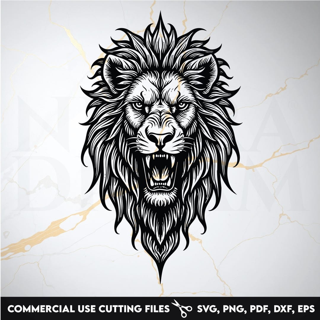 Lion SVG | Digital Download | Roaring Lion Clipart | Wild Animal Cricut ...