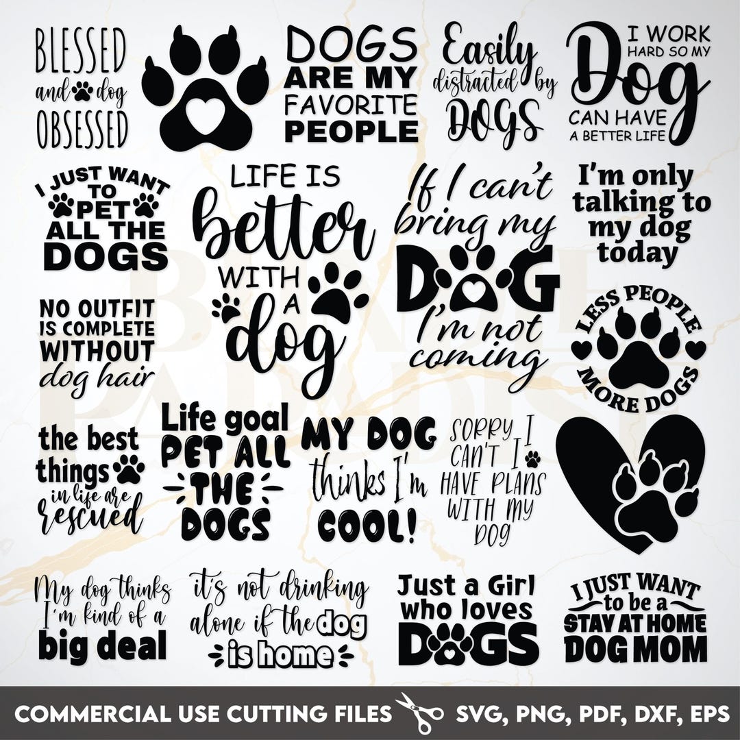 20 Dogs SVG Bundle, Dog Lover Files, Pet Clipart, Puppy Silhouette SVG ...