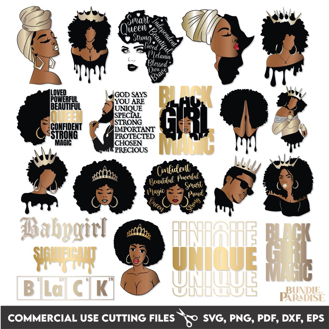 21 Afro Designs Bundle | Black Culture SVG | African American Clipart ...