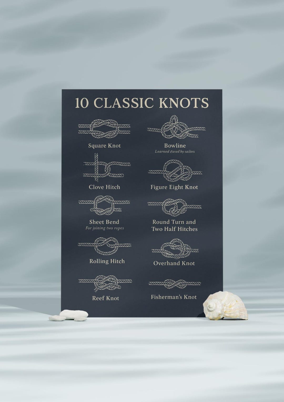 Maritime Poster Sailor's Knots, Maritime Vintage Illustration of Common ...