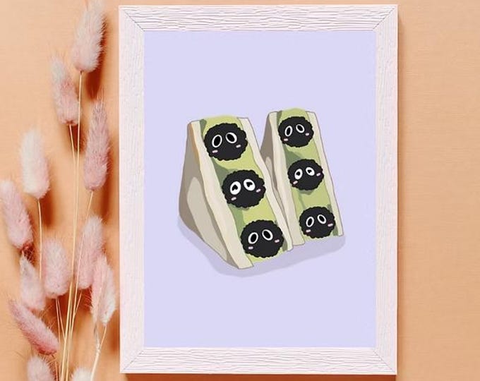 Sook Sprites / Cat Art Print / Soot Sprite Cat / Anime Art Print ...