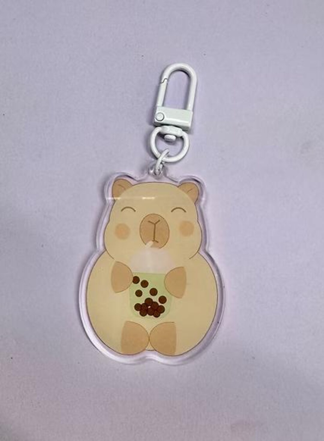 Capybara Boba Tea Acrylic Keychain | Stray Kids Keychain | Kpop Gifts ...