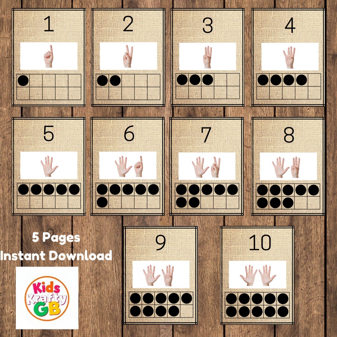 Tens Frame montessori-number Cards-printable-1-10-subitising Numeral ...