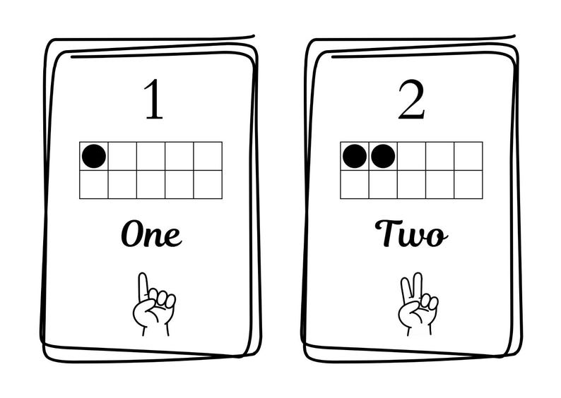 Tens Frame -number Cards-printable-1-10-subitising Numeral Fingers ...