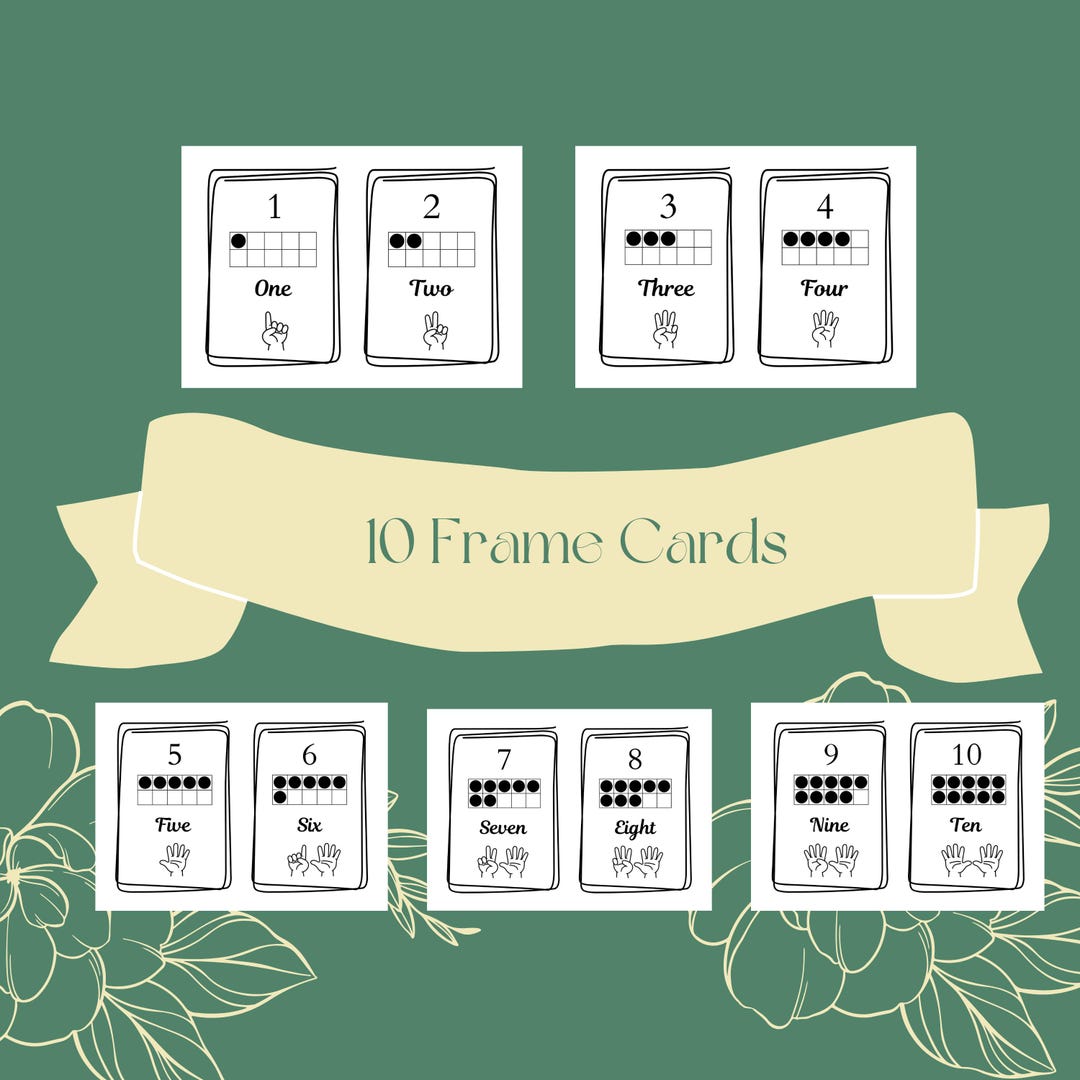Tens Frame -number Cards-printable-1-10-subitising Numeral Fingers ...
