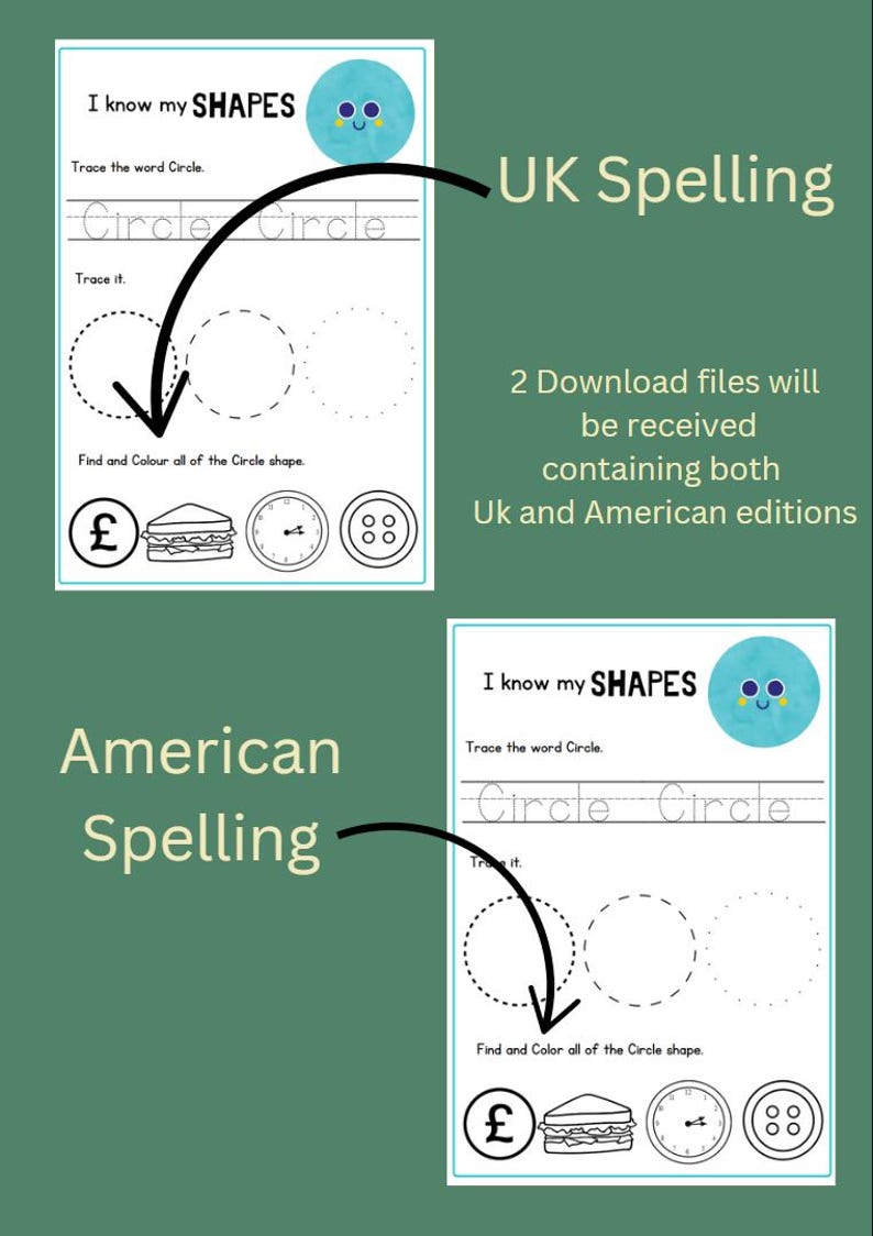 Instant Download Shapes Worksheet Printable – Fun & Educational ...